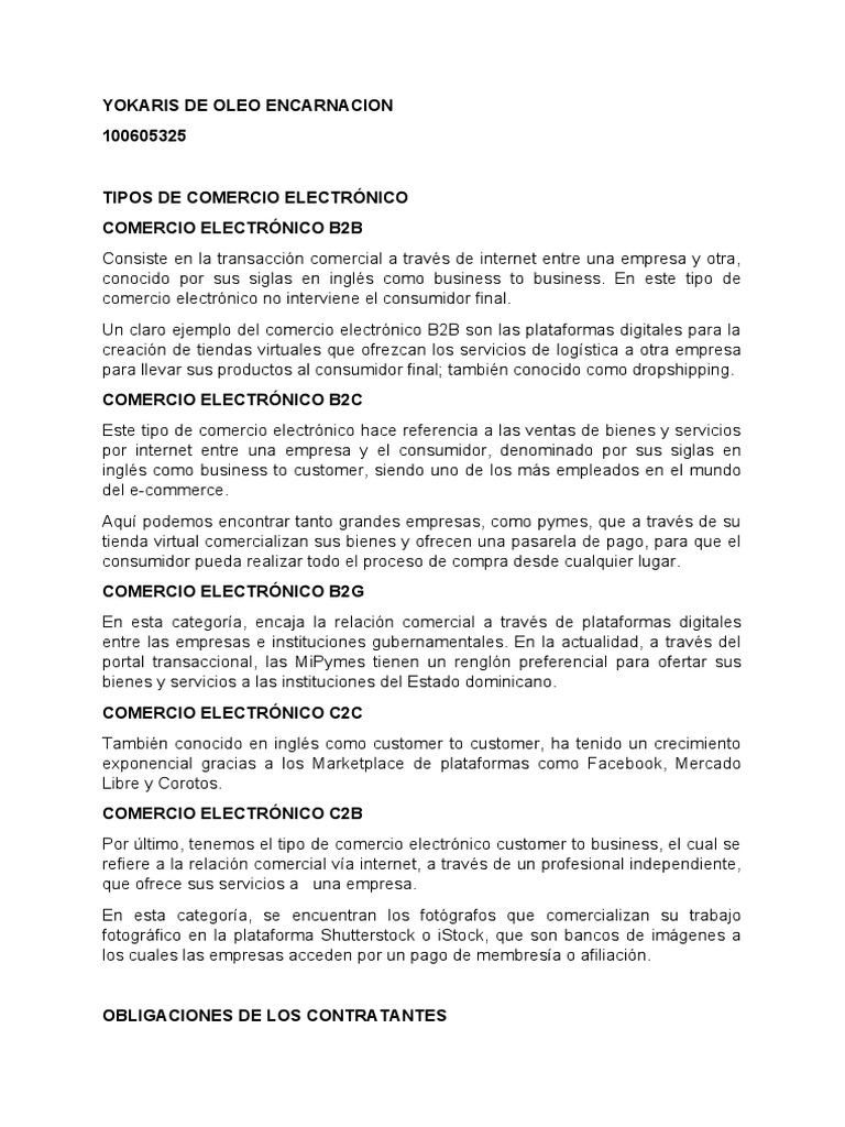 Tipos de Comercio Electronico | PDF