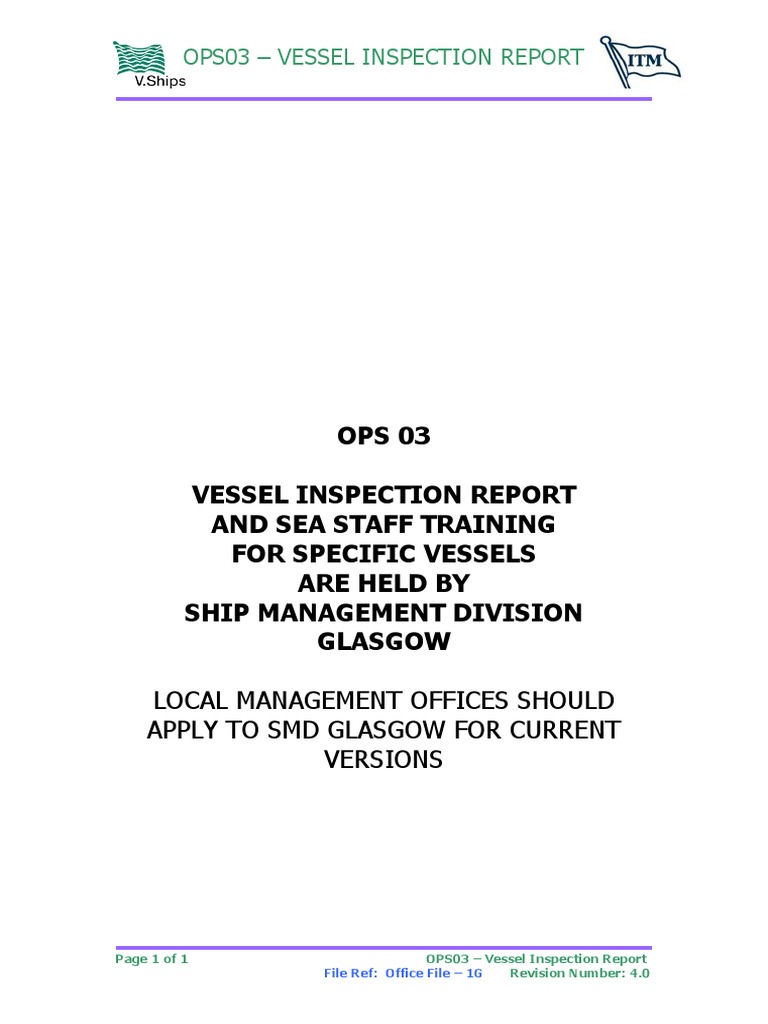 OPS 03 - Vessel Inspection Report | PDF