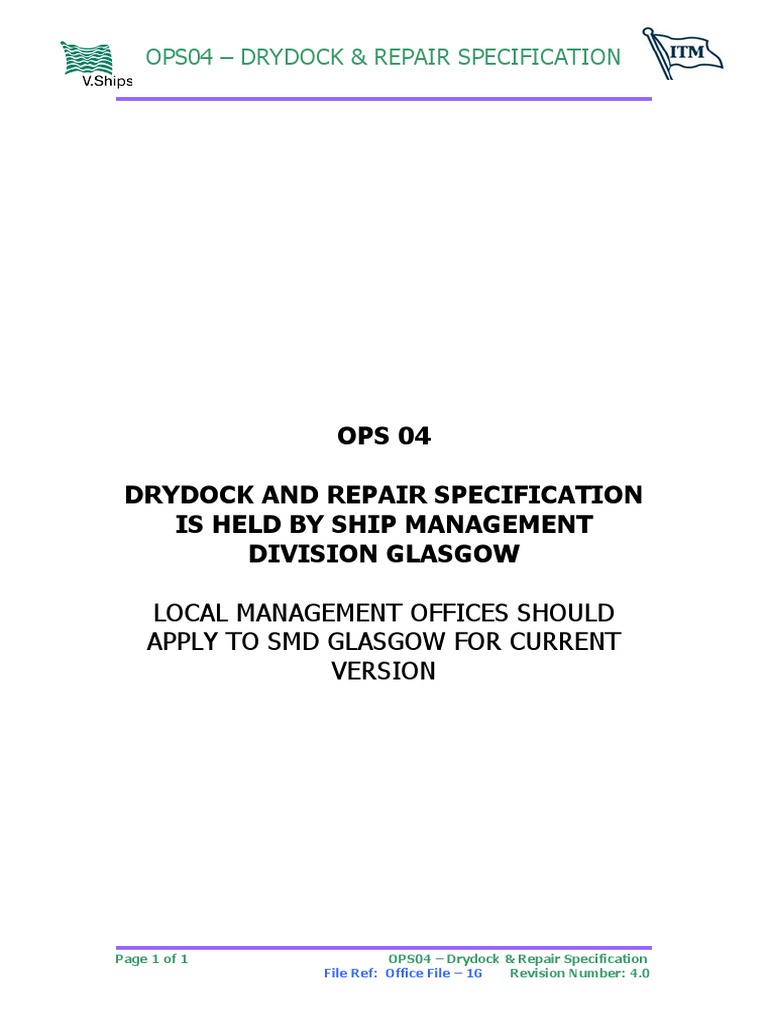 OPS 04 - Drydock and Repair Specification | PDF
