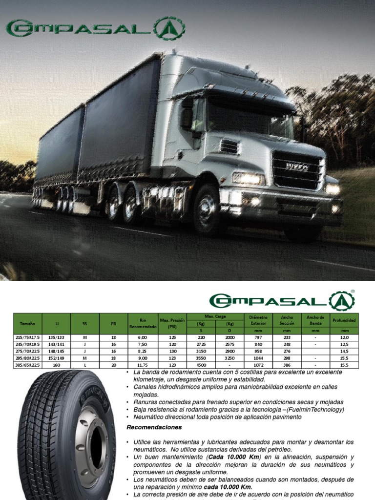 Camion COMPASAL | PDF | Neumático | Bienes manufacturados