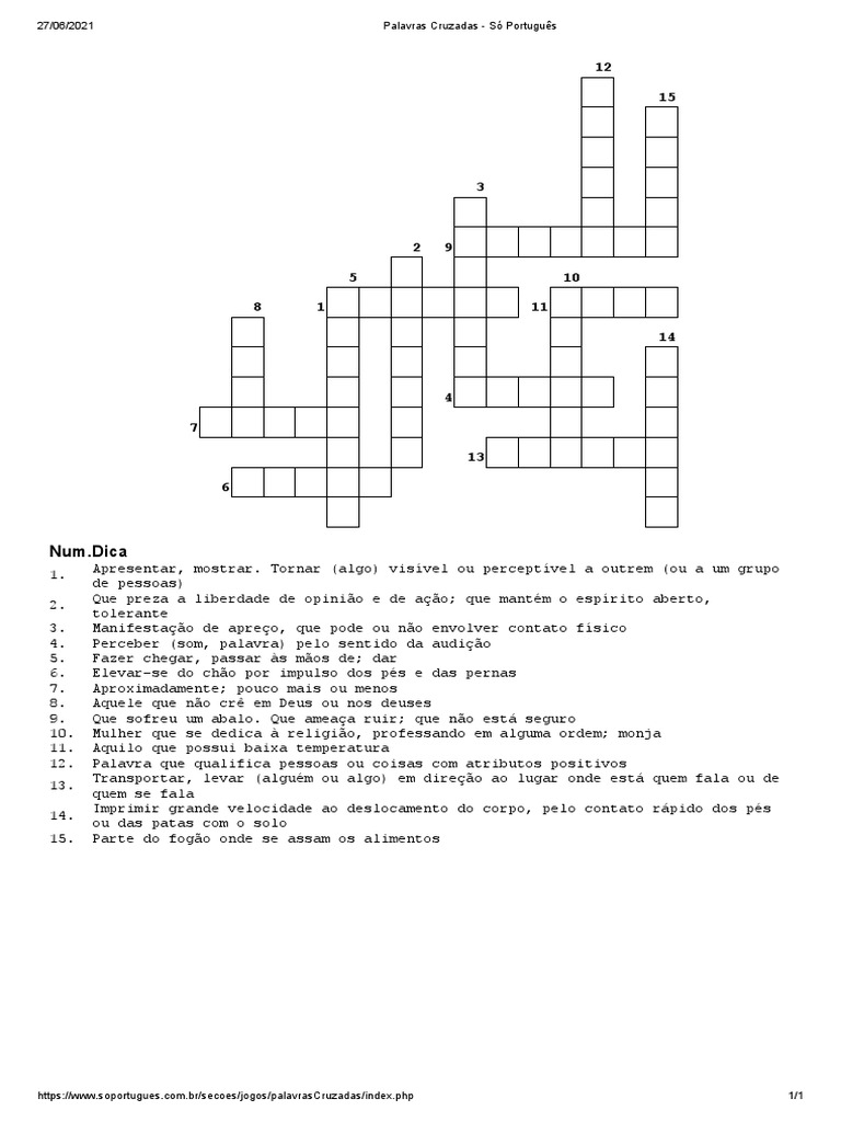 Tarefa 6 - Desenvolvimento Cognitivo (Palavras Cruzadas) | PDF