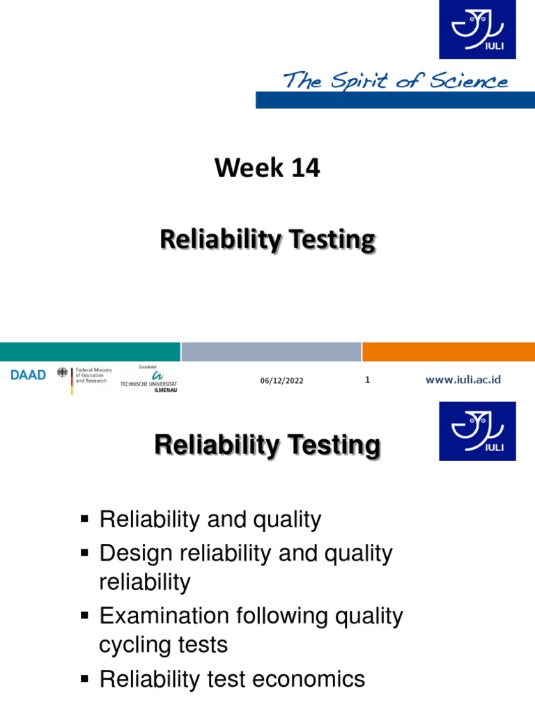 Reliability Testing Pdf Reliability Engineering