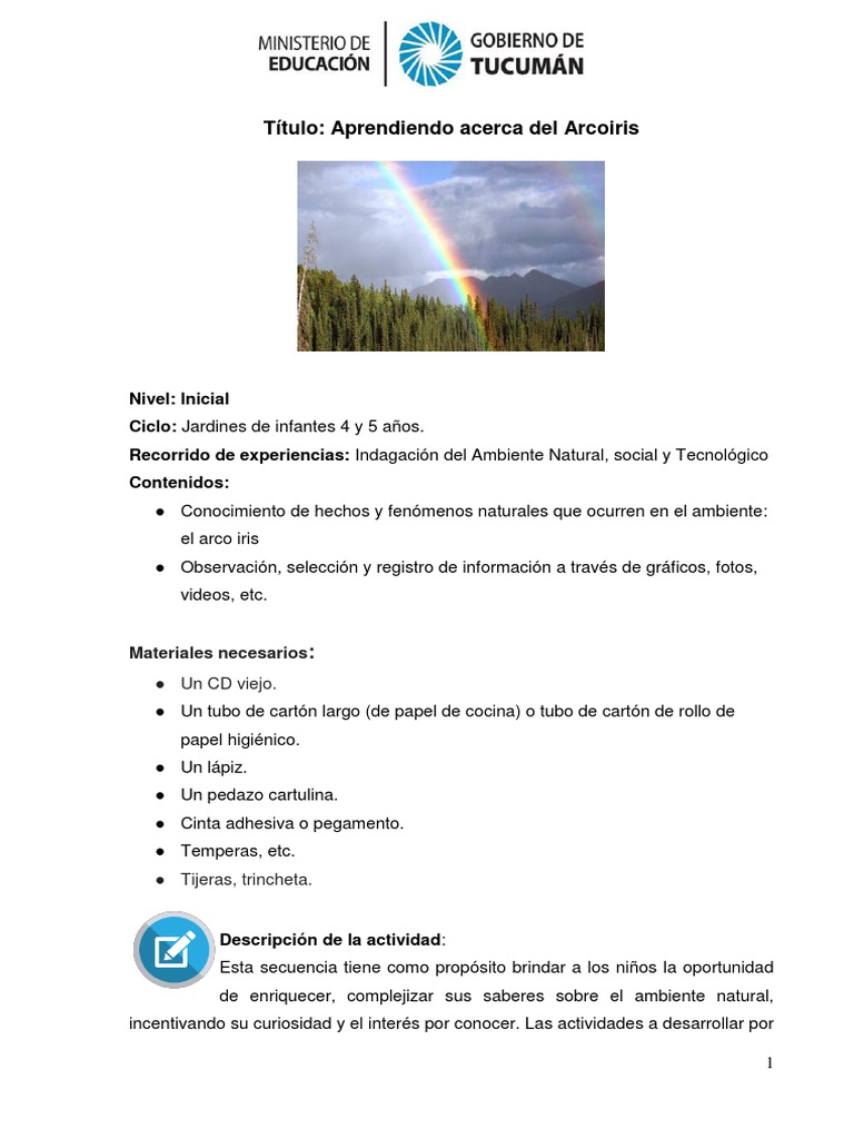 Aprendiendo sobre el Arcoíris para Niños | PDF | Arco iris
