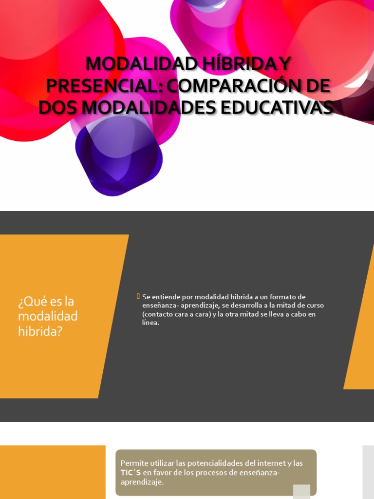 Modalidad Híbrida y Presencial | PDF