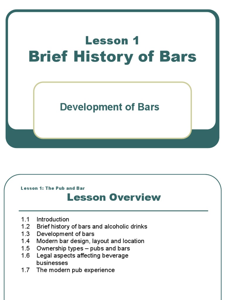 Development of Bars | PDF | Bar (Establishment) | Pub