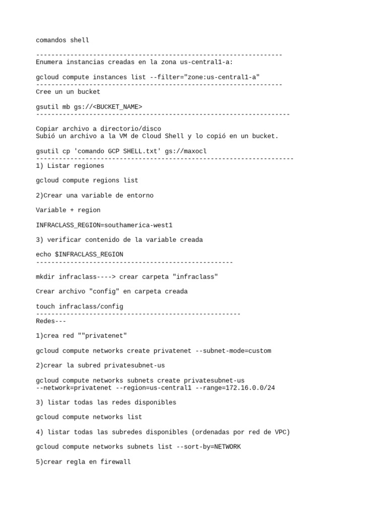Comando Gcp Shell Pdf Computadoras 0208