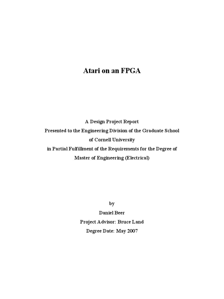 Atari Em Fpga Pdf Field Programmable Gate Array Hardware