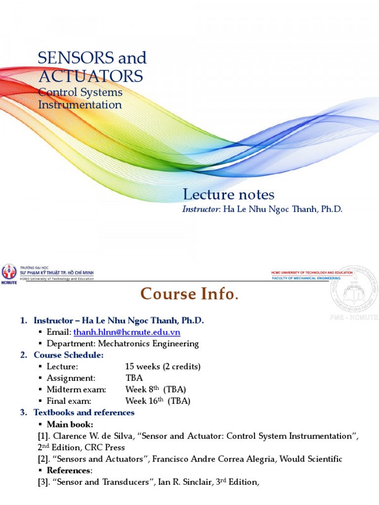 Lecture Note 1+2 (Sensor) - Introduction - Control and Instrumentation | PDF | Sensor | Actuator