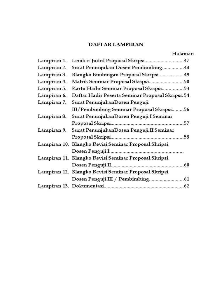 10 Daftar Lampiran | PDF