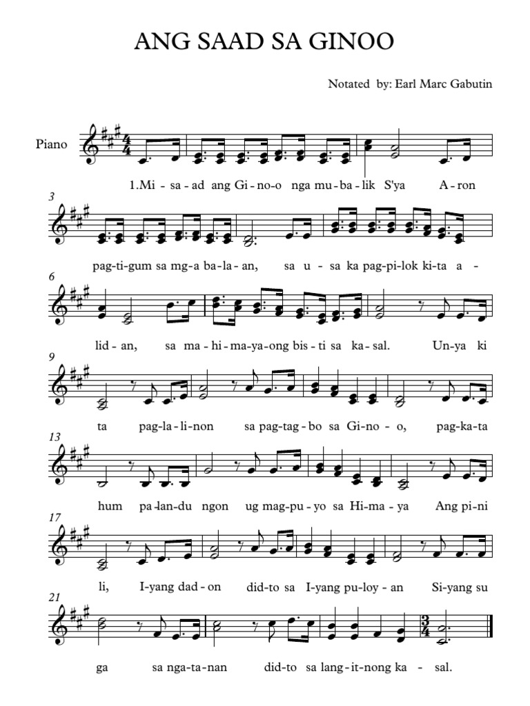 ANG SAAD SA GINOO Full Score | PDF
