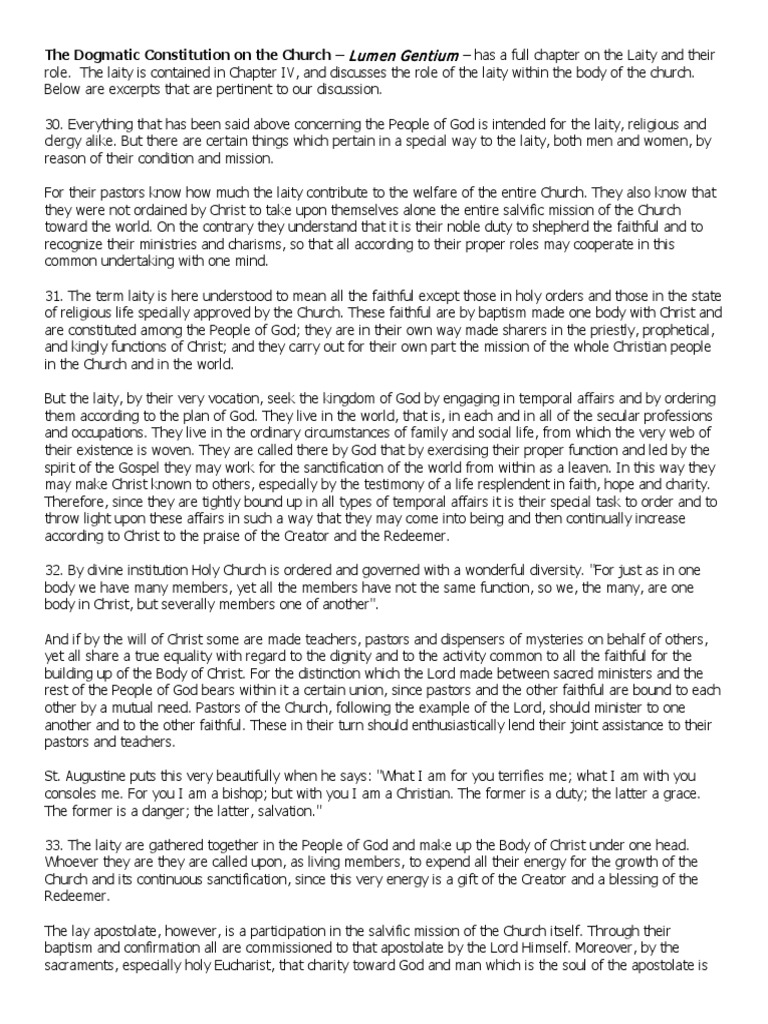 Laity Vatican II | Download Free PDF | Laity | Catholic Church