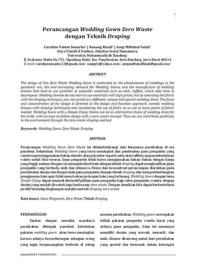 Gaun Pengantin Zero Waste | PDF