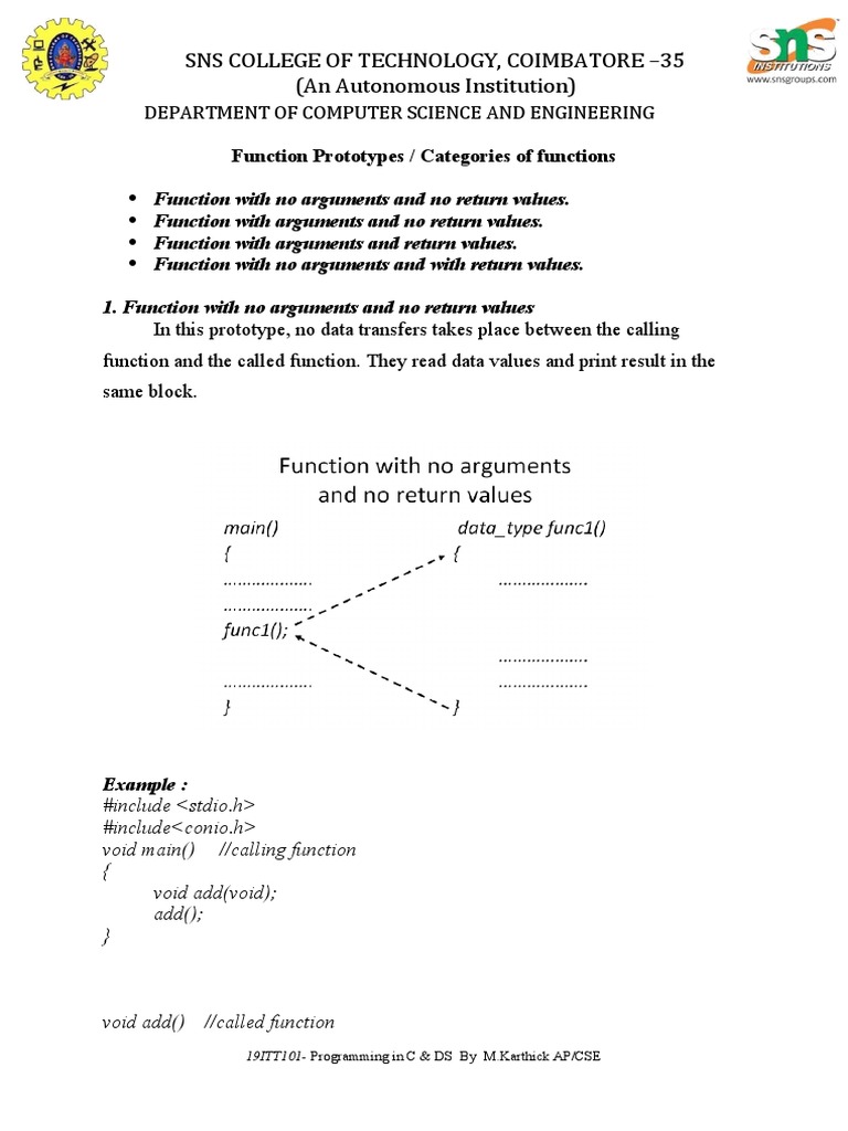 6.function Prototypes | Download Free PDF | Parameter (Computer Programming) | Function ...