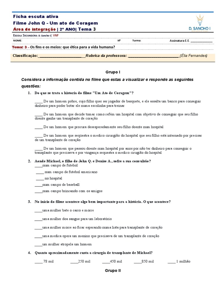 Ficha Filme John Q | PDF | Hospital