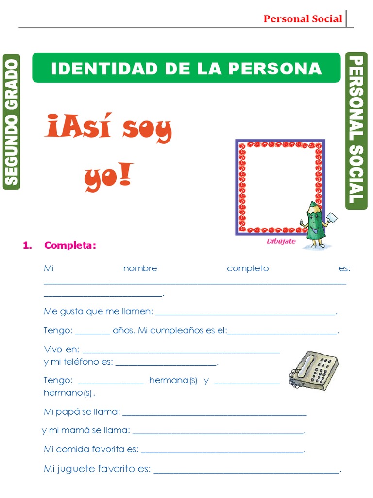 Identidad de La Persona para Segundo Grado de Primaria | PDF