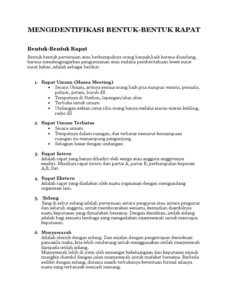 Bentuk-Bentuk Rapat | PDF | Karier & Perkembangan