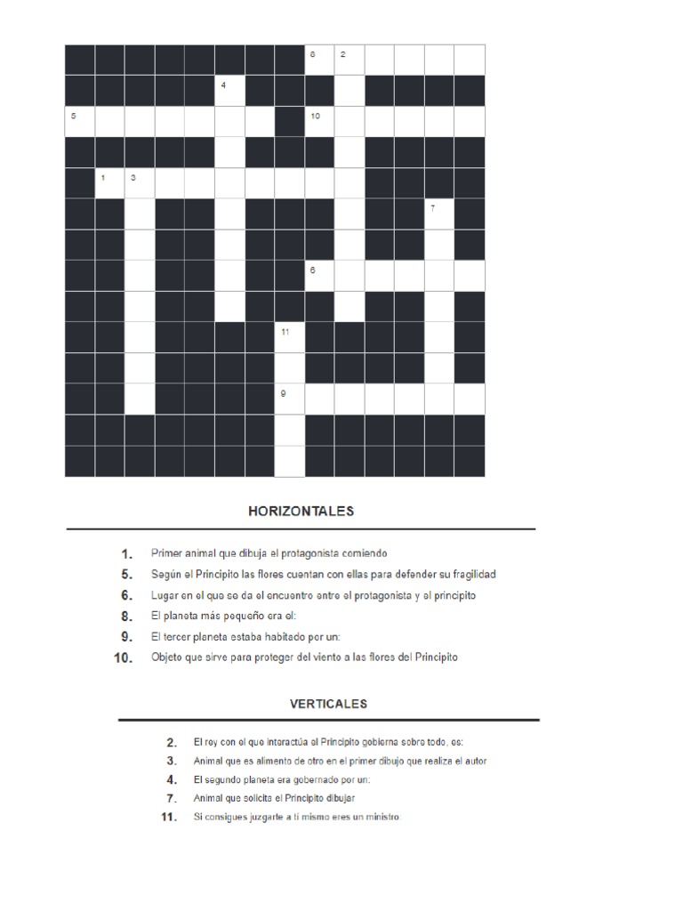 Crucigrama Principito | PDF Crucigrama Principito | PDF