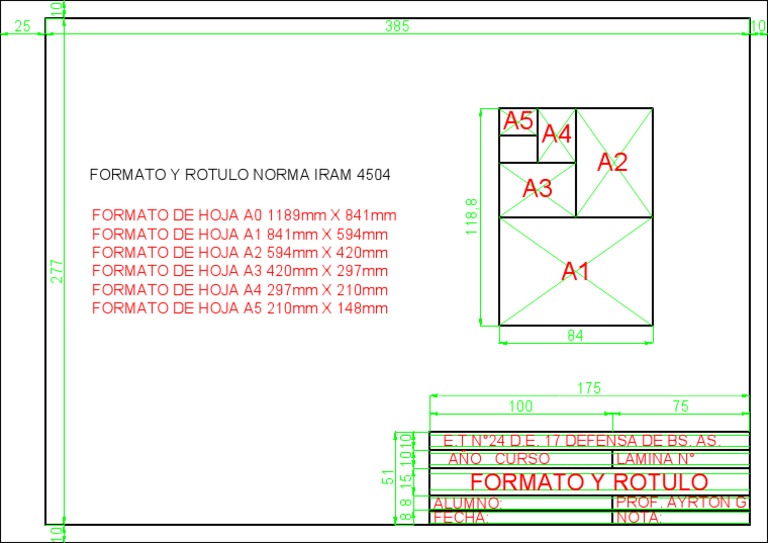 Guía de Formatos de Hoja IRAM 4504 | PDF