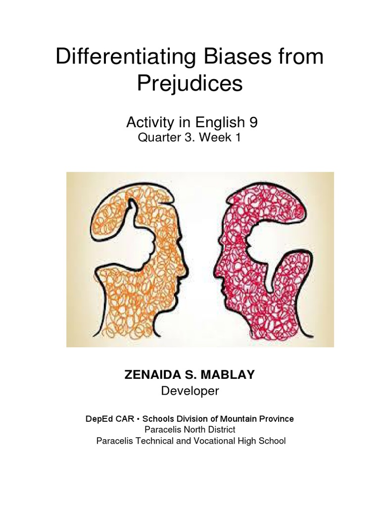 Engl.9.Q3.W1.Differentiating Bias From Prejudice | PDF | Prejudices | Bias