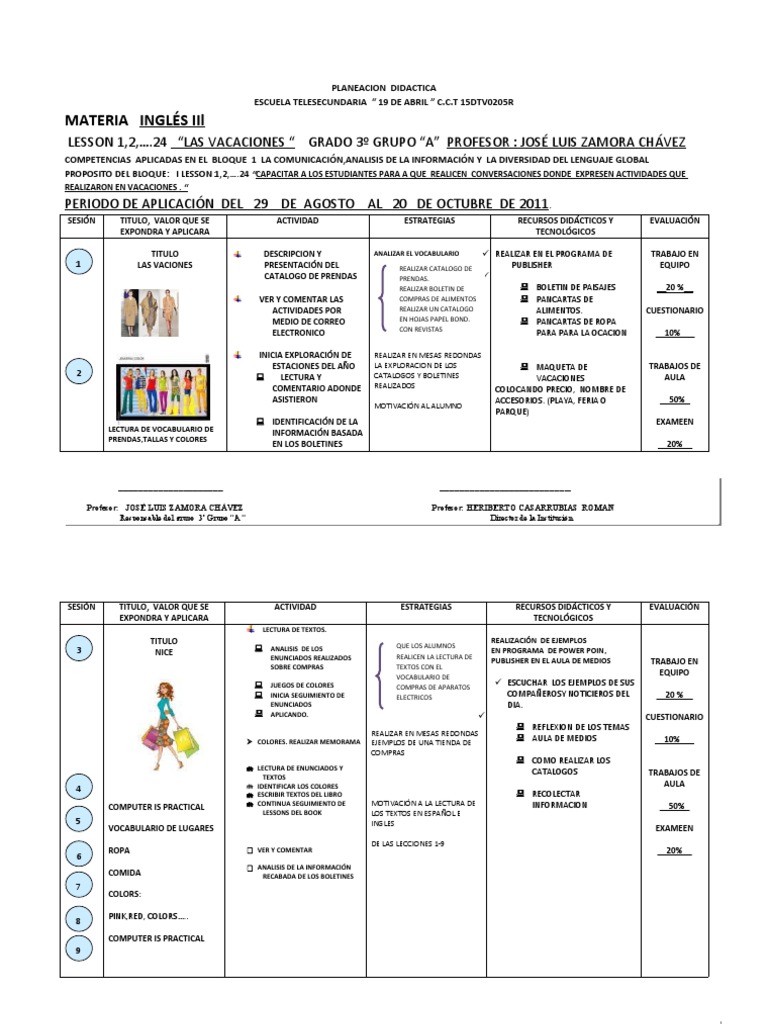 PLANEACION BLOQUE L INGLES III 2011 | PDF | Cognición | Lingüística