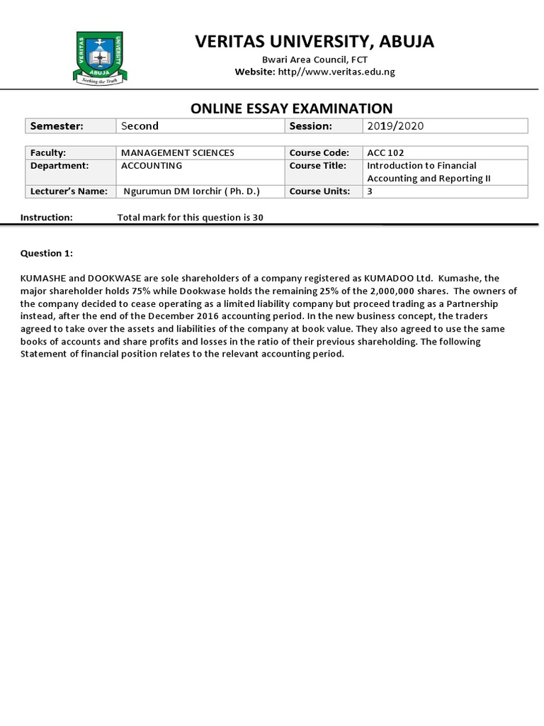 Acc 102 | PDF | Balance Sheet | Book Value