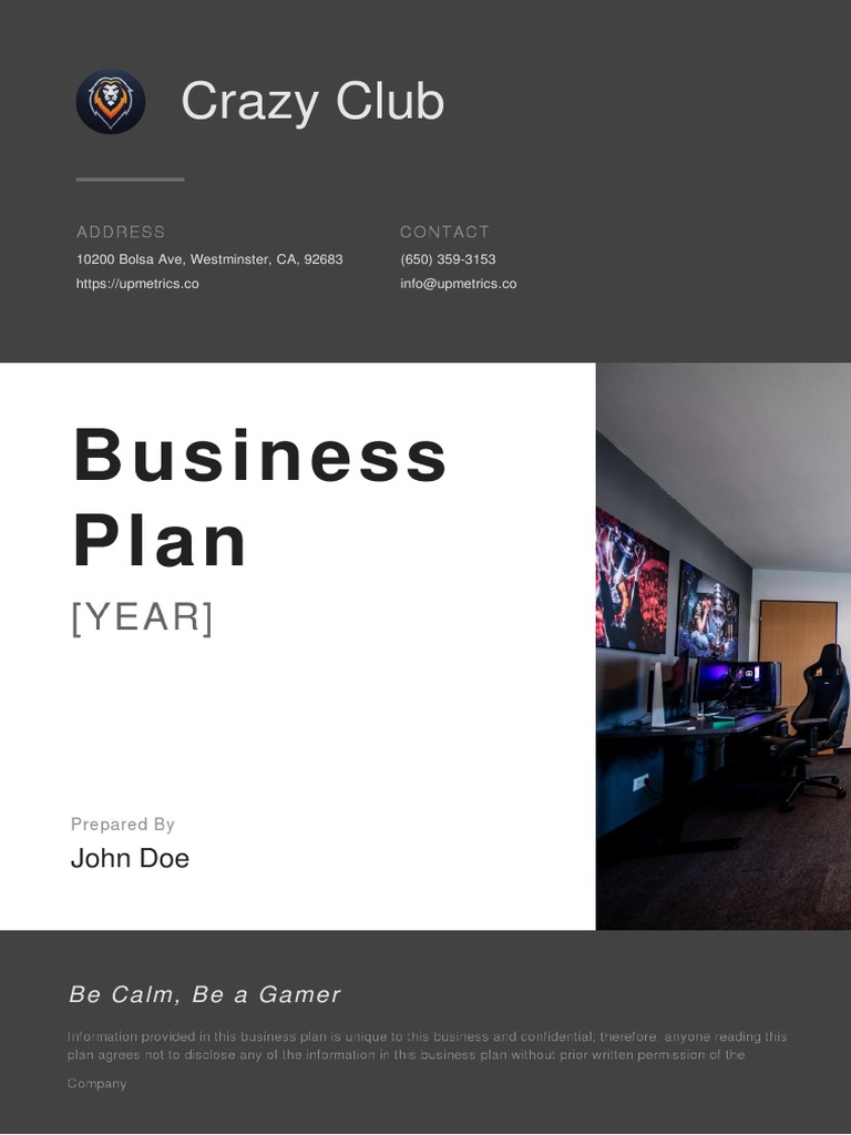 Esports Business Plan for Crazy Club | PDF | Startup Company | Small ...