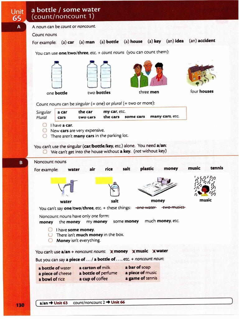 IB2 - U5 - A - Grammar Support - Count and Non Count Nouns | PDF