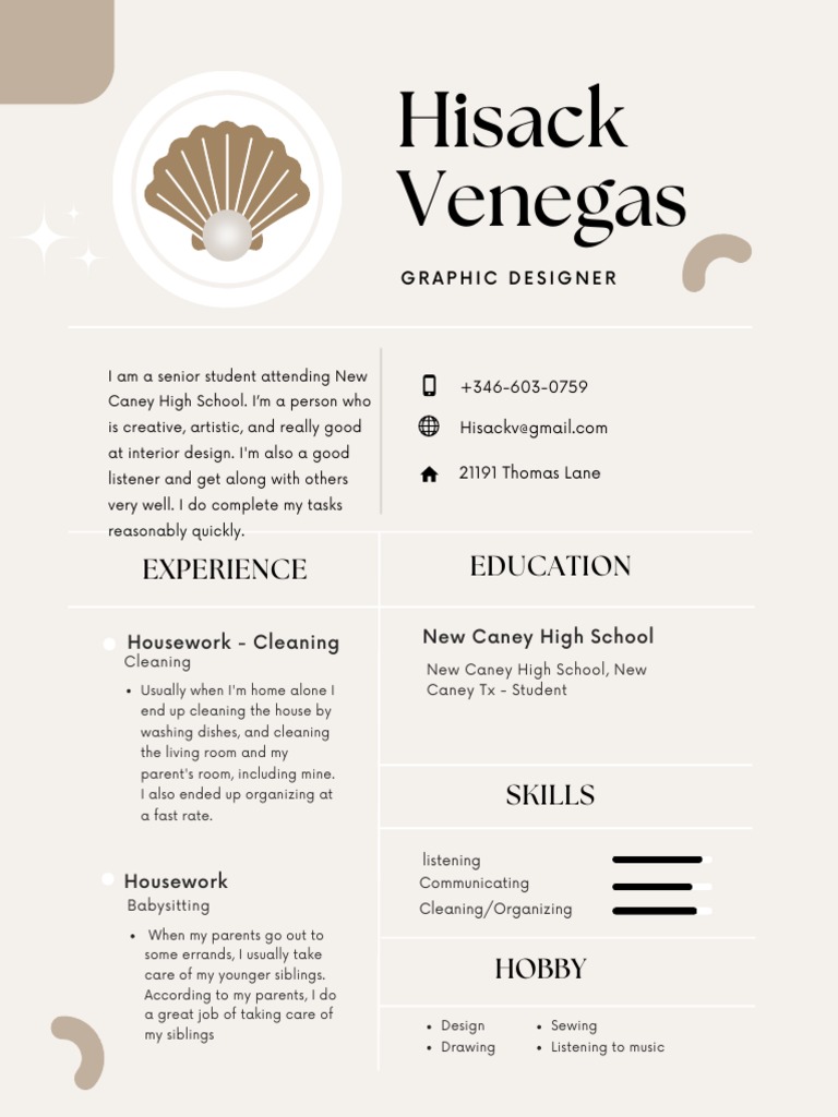 Brown and White Minimalist Graphic Designer CV Resume | PDF | Wellness
