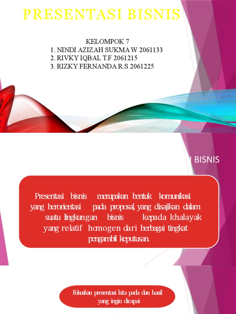 Kelompok 7 Pertemuan 11-Presentasi Bisnis A1 | PDF