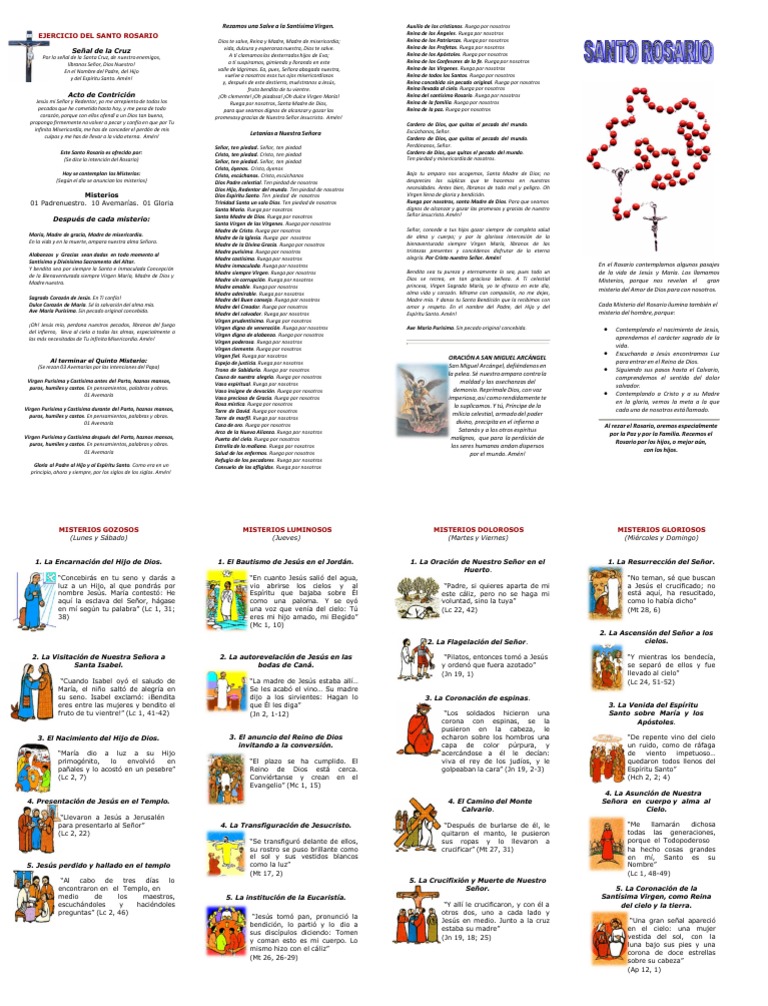 Triptico Del Santo Rosario 8 | Descargar gratis PDF | María, madre de Jesús | Rosario