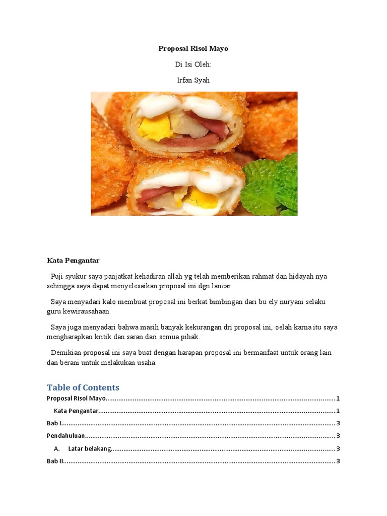 Proposal Risol Mayo | PDF