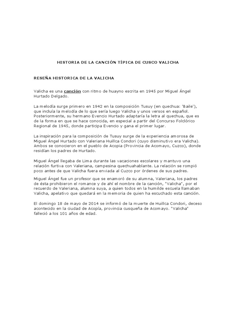 Reseña Valicha | PDF