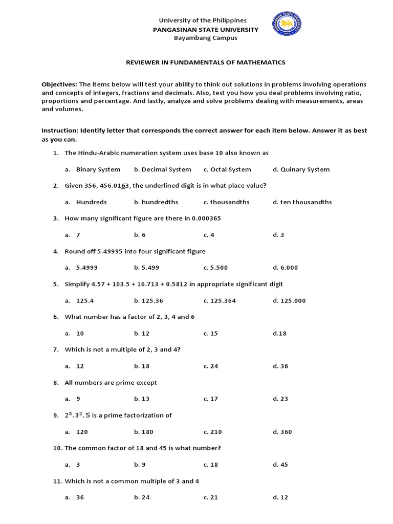 Reviewer in Fundamentals of Mathematics | PDF