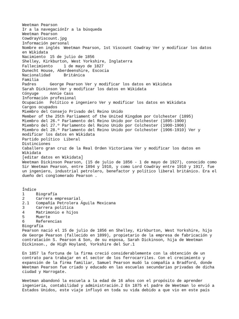Weetman Pearson | PDF