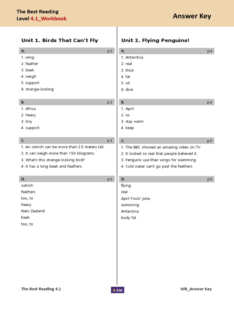 TBR 4.1 - WB - Answer Key | PDF | Musical Instruments | Space Suit