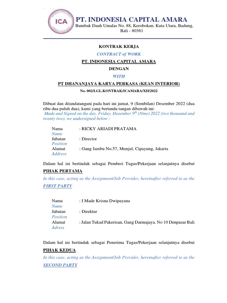 2 Kontrak Amara PDF | PDF