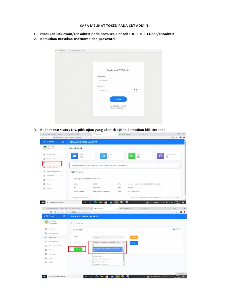 Cara Menggunakan Menu Pada CBT ADMIN | PDF