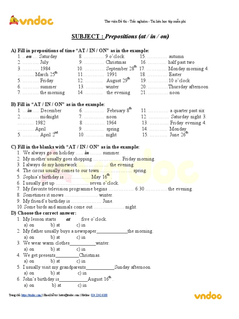 Bai Tap Ve Gioi Tu | PDF | Language Arts & Discipline | Home & Garden