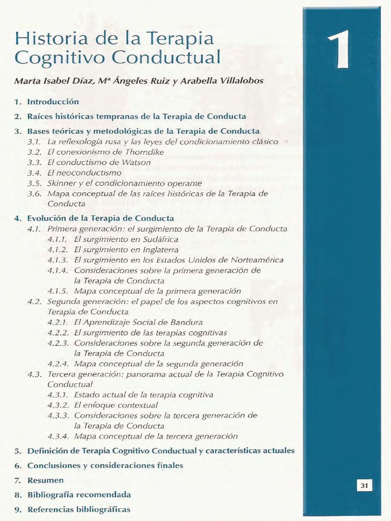 Manual de Técnicas y Terapias Cognitivo Conductuales. Díaz, Ruíz y ...