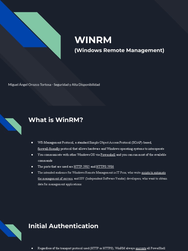WINRM (Windows Remote Management) | PDF | Transport Layer Security ...