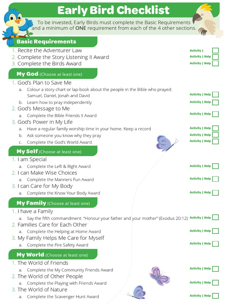 Early Bird Investment Checklist | PDF | Books Of The Hebrew Bible ...