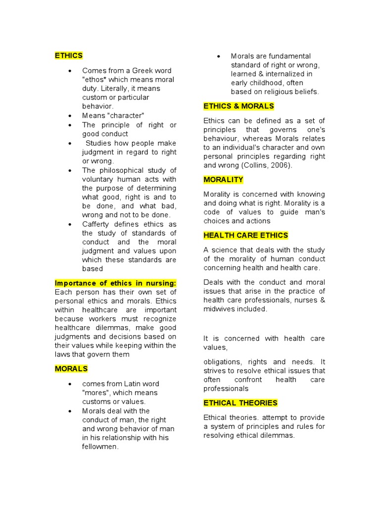 Ethics Lecture Pdf Morality Informed Consent