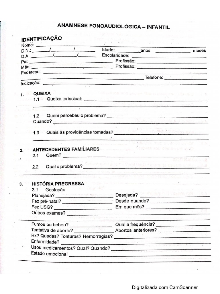 Anamnese Infantil | PDF