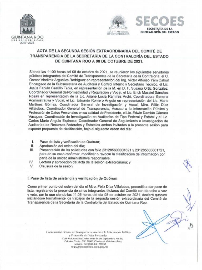 Acta de Segunda Sesión Extraordinaria Clasificación Información ...