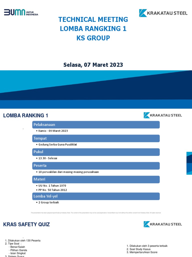 Technical Meeting Lomba Ranking 1 PDF | PDF