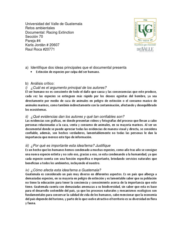 Documental Racing Extinction PDF | PDF | Contaminación | Extinción