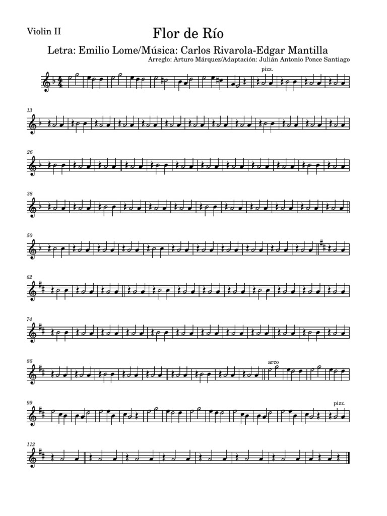 Flor de Río-Violin II | PDF
