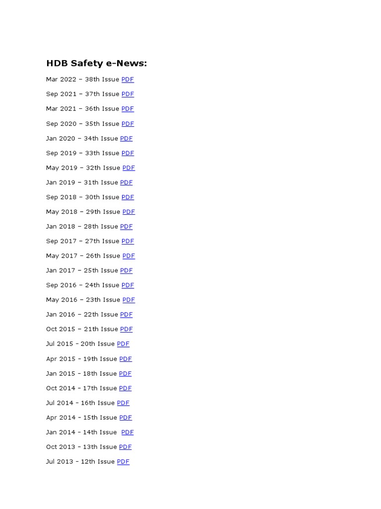 HDB Safety Enews | PDF