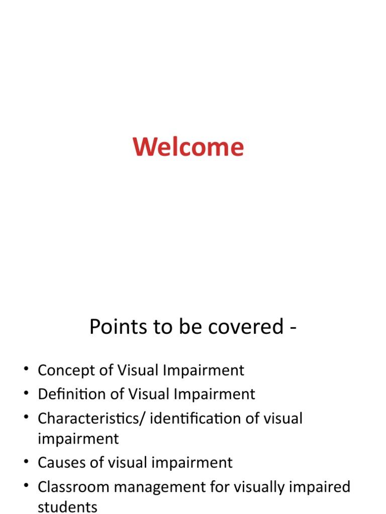 Visual Impairment and Classroom Management | PDF | Visual Impairment | Visual Acuity
