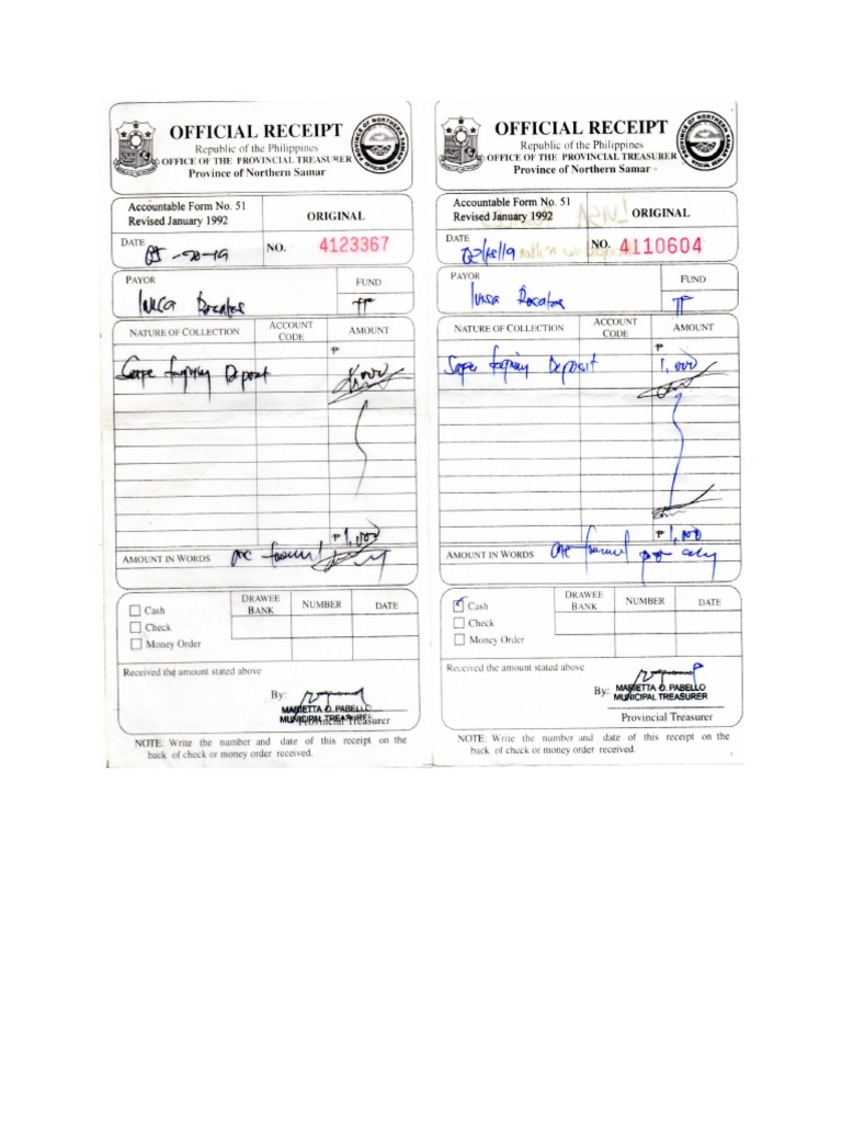 Luisa Rosales Receipts Agricultural Leasehold | PDF